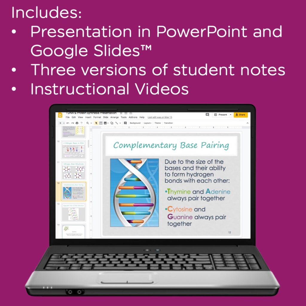 DNA and Protein Synthesis PowerPoint, Notes, and Videos - Science Island