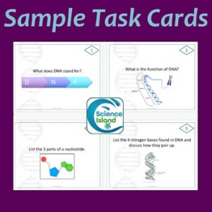 DNA and Protein Synthesis Task Cards Activity for Biology - Science Island