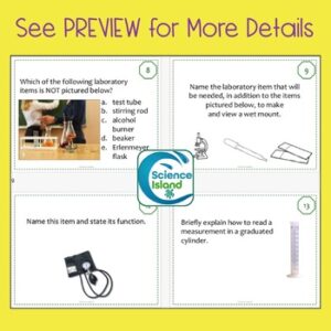 Lab Equipment Task Cards Activity for Biology - Science Island