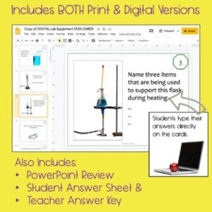 Lab Equipment Task Cards Activity for Biology - Science Island
