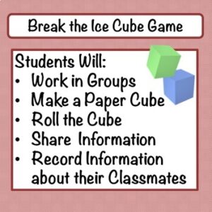 FREE Back to School Icebreaker for high school - Break the Ice CUBE ...
