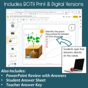 Plants Task Cards Activity: Structure and Function - Science Island
